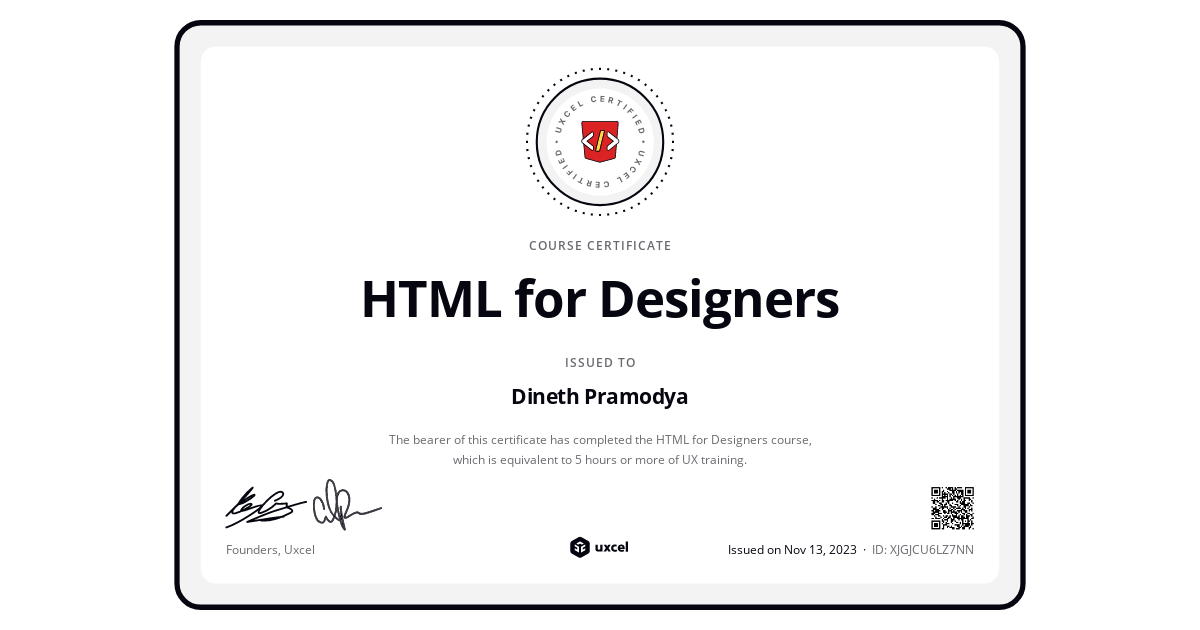 Uxcel Course Certificate of Completion | Uxcel Uxcel Course Certificate of Completion | Uxcel